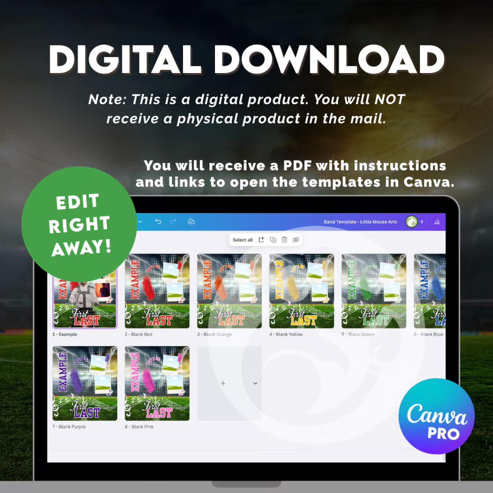 Band Poster Template | Editable Canva Senior Poster | Music Marching ...