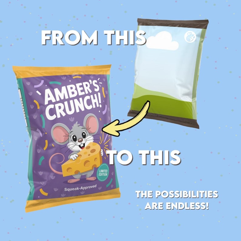 Custom Chip Bag Template | Editable Canva Party Favor Design | DIY ...