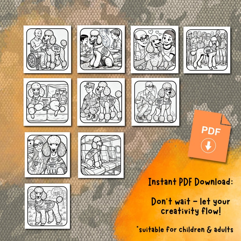 Service Dog Coloring Pages Colton the Service Dog Digital Download ...