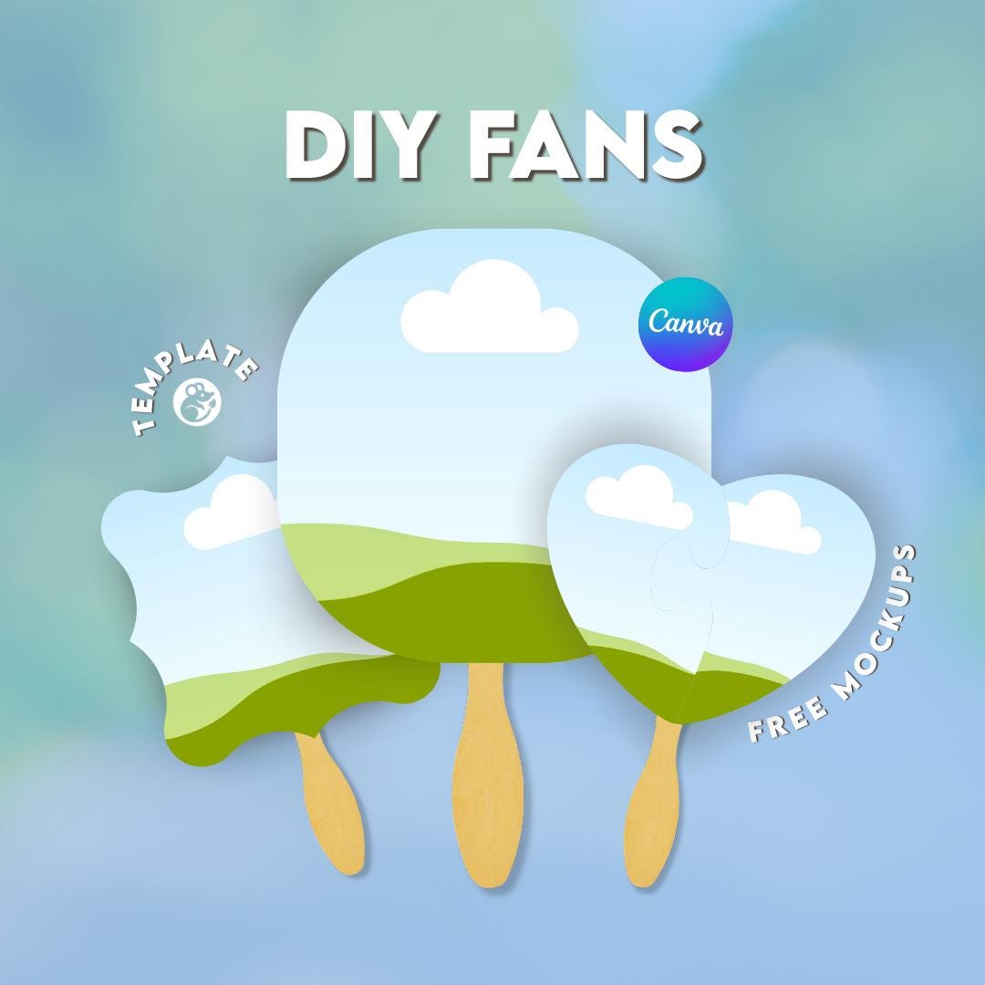 Canva Fan Templates | 8 Custom Shapes, Mockups | Editable Drag/drop ...