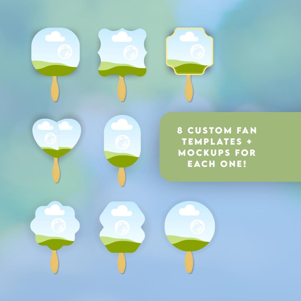 Canva Fan Templates | 8 Custom Shapes, Mockups | Editable Drag/drop ...