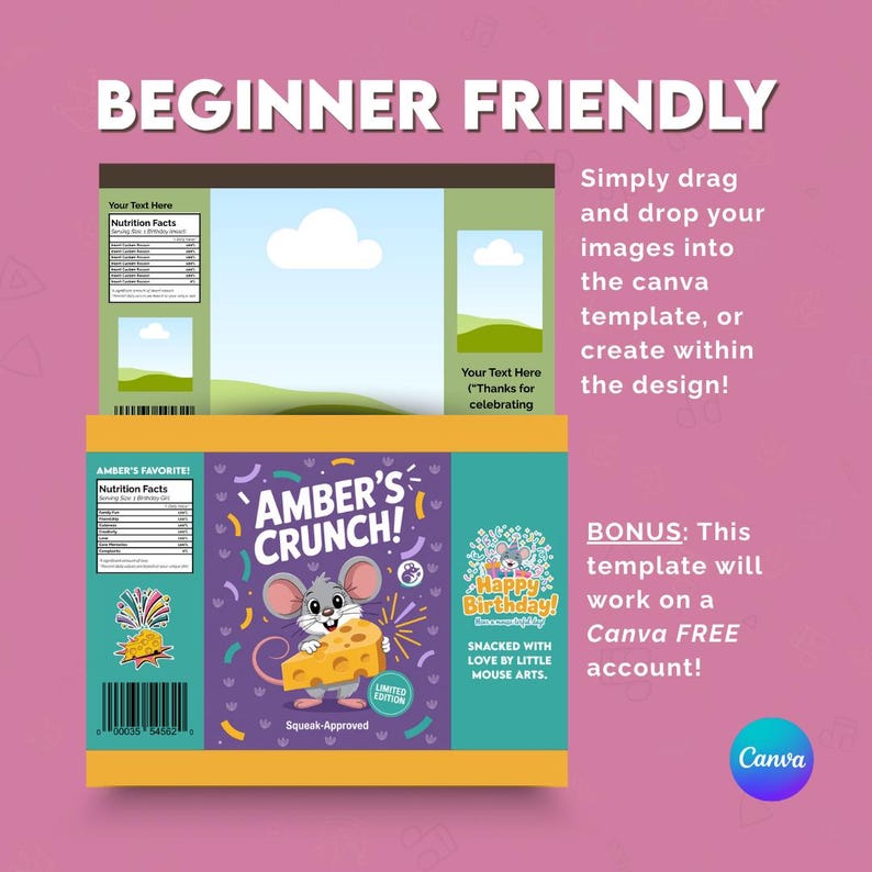Custom Chip Bag Template | Editable Canva Party Favor Design | DIY ...