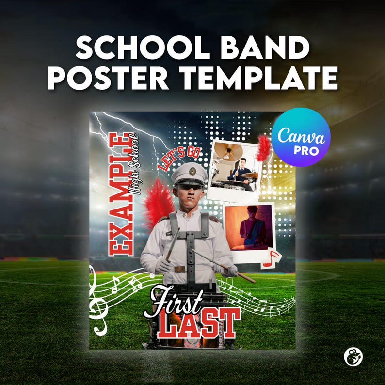 Band Poster Template | Editable Canva Senior Poster | Music Marching ...