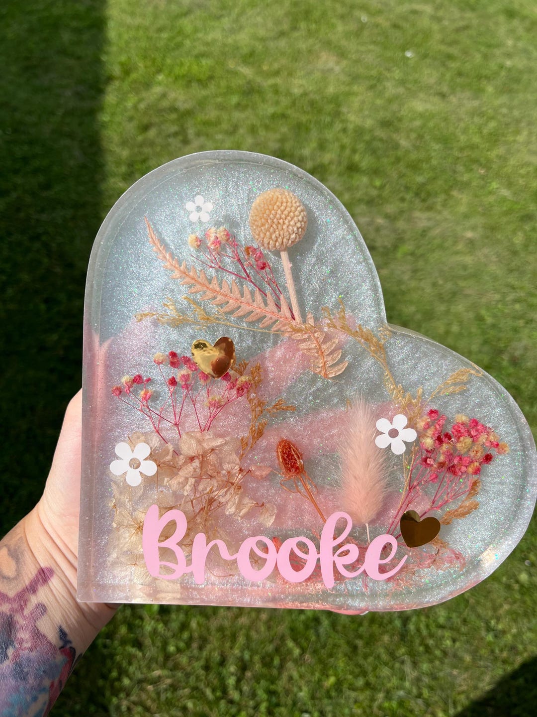 Resin Heart, Resin Art, Custom Resin Heart, New Baby Gift, Heart Resin ...