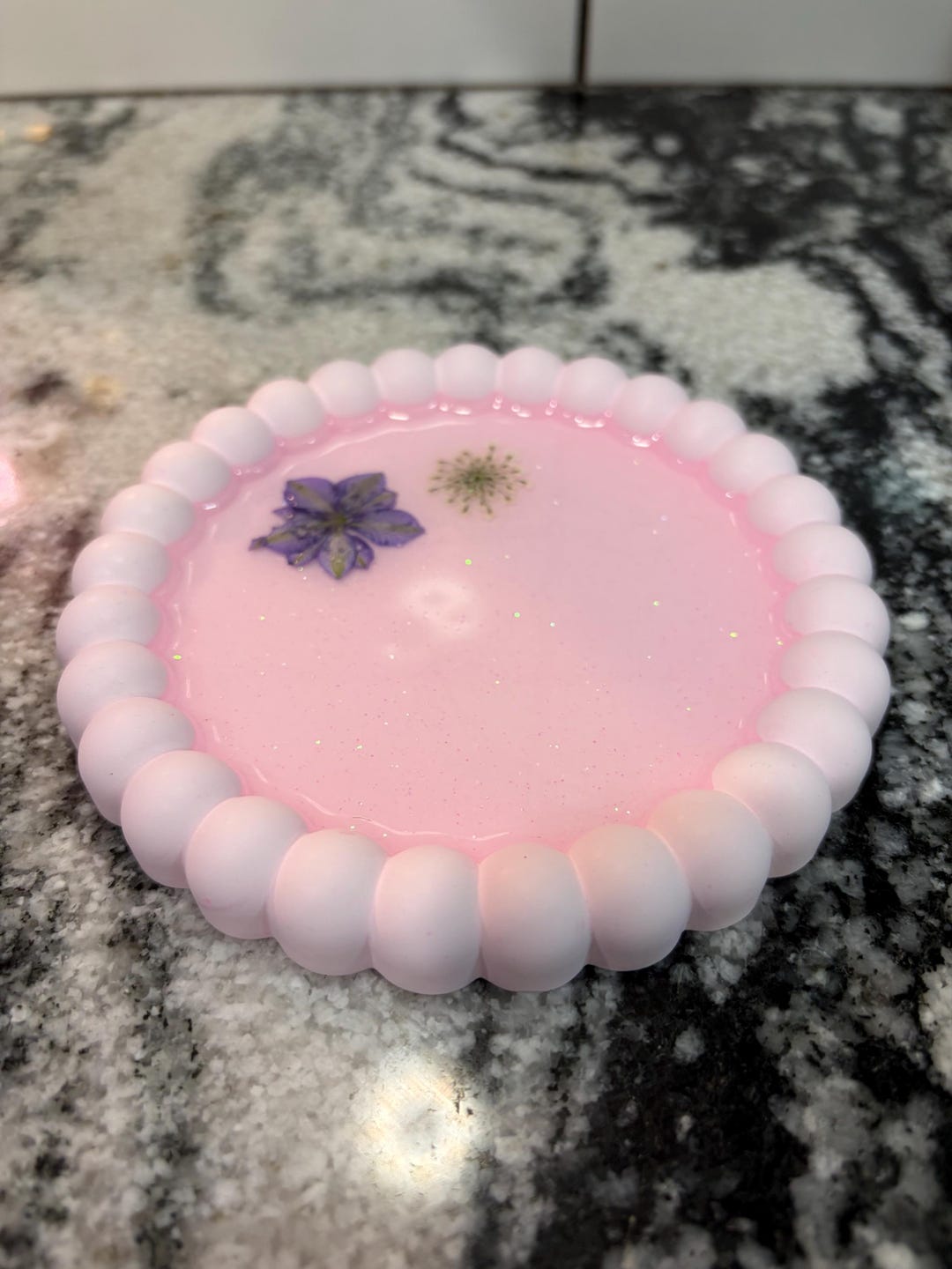 Pink Coaster, Resin Coaster, Resincrete, Coasters, Bubble Coaster, Desk ...