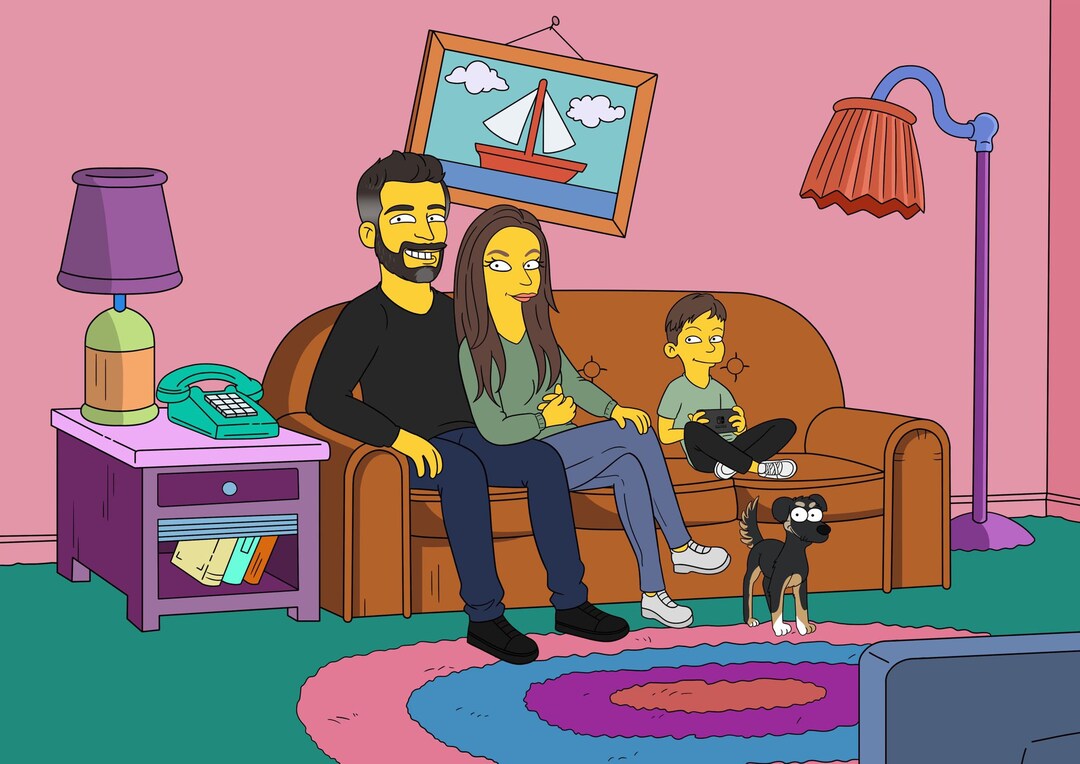 Simpsons Portrait, Simpsonized, Simpsonize Me, Christmas Gift, Simpsons ...