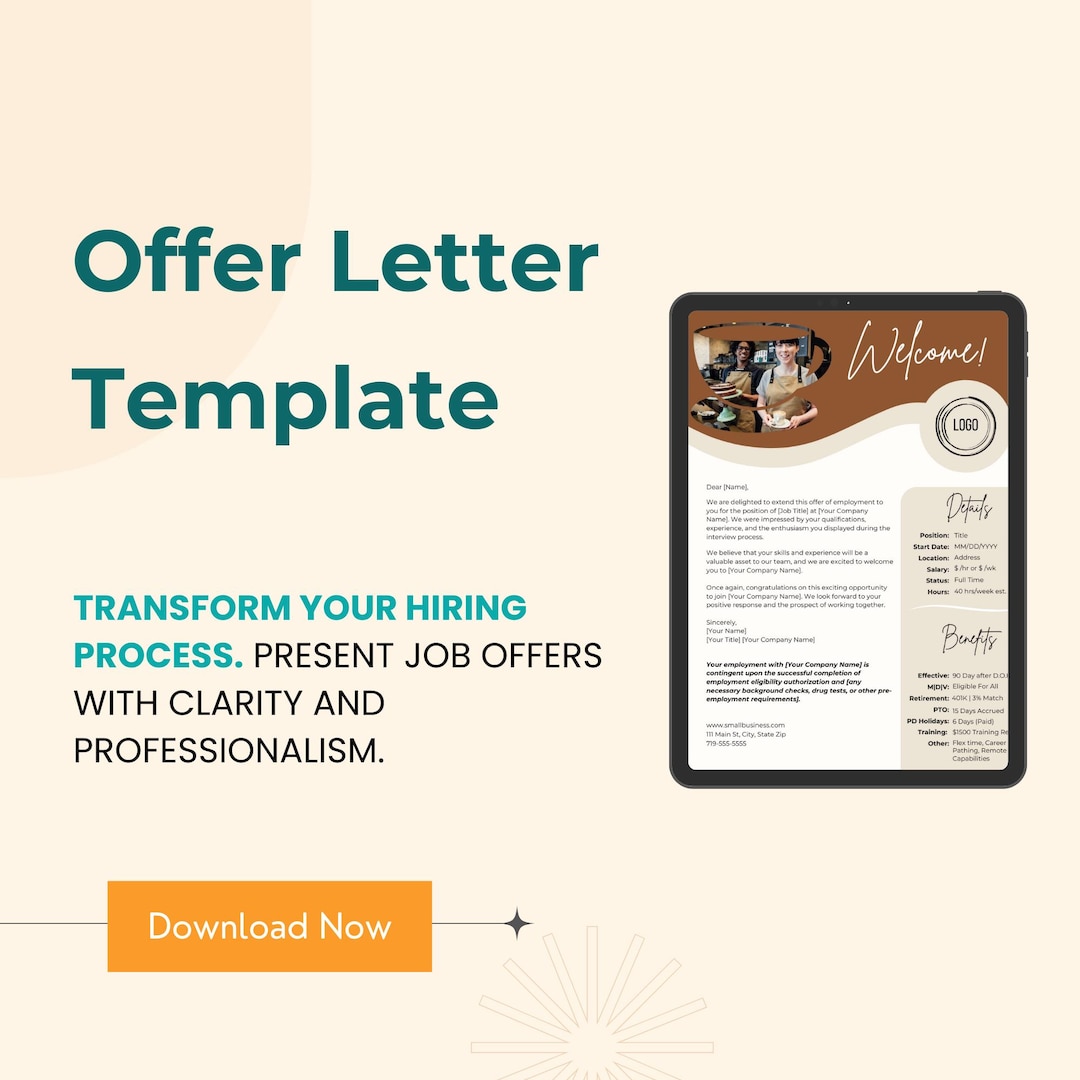 Coffee Shop Offer Letter Template | Compensation, Benefits ...
