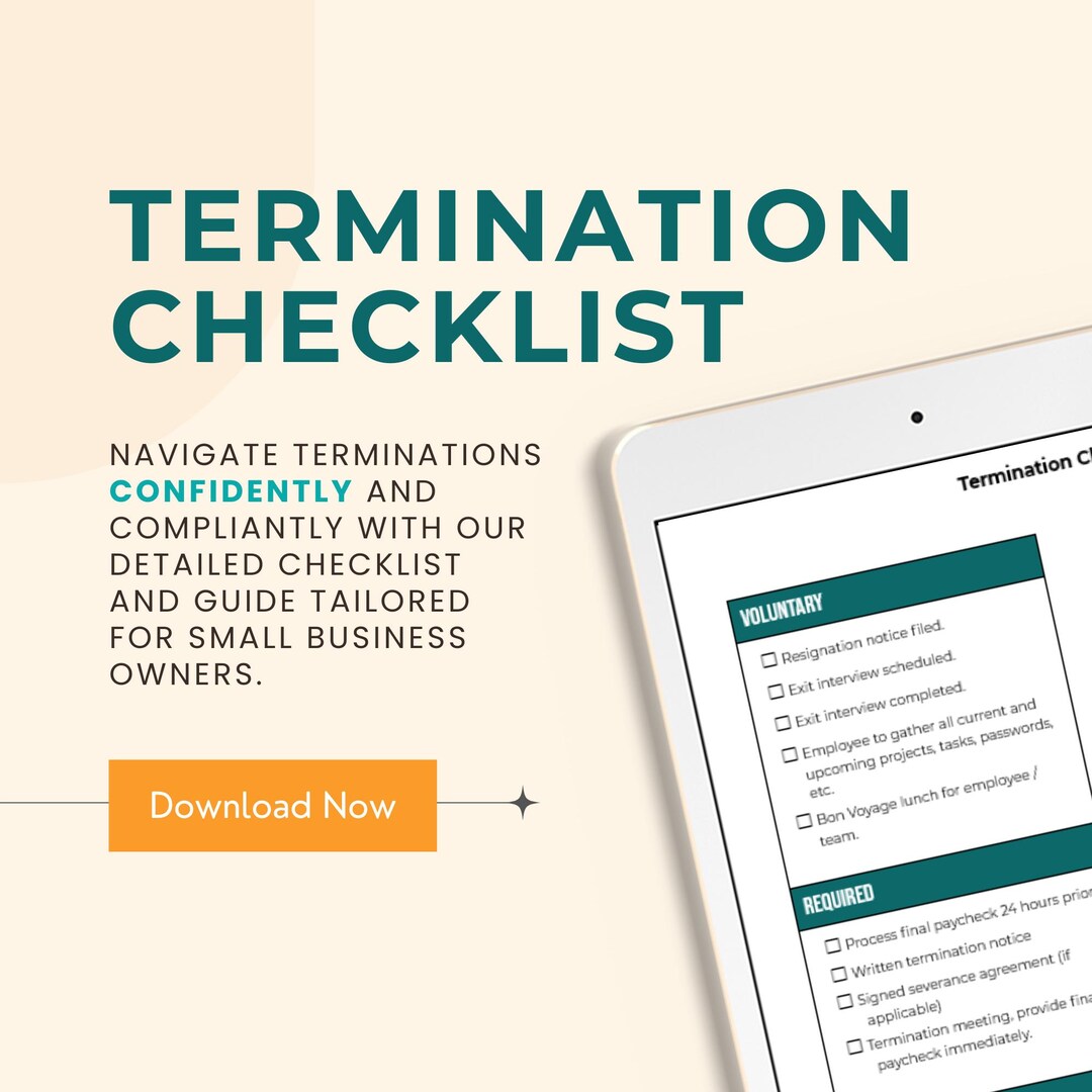 Employee Termination Checklist for Small Business Editable Word ...