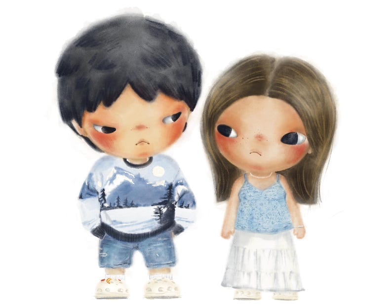 DIGITAL Cute Custom Hirono Portrait Art Illustration | Anniversary ...