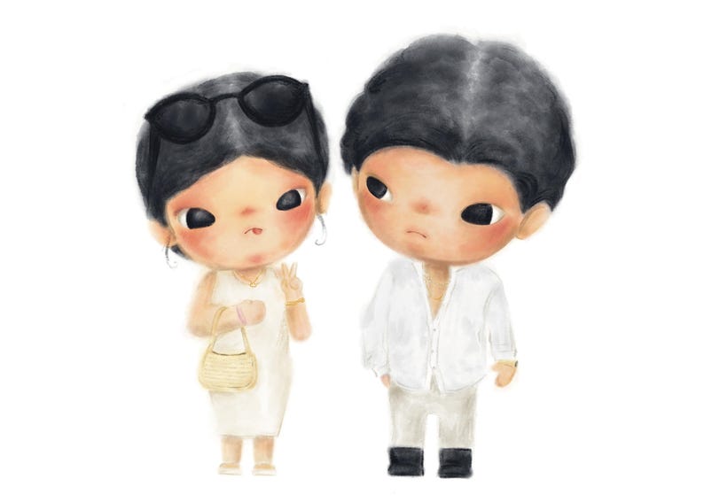 DIGITAL Cute Custom Hirono Portrait Art Illustration | Anniversary ...