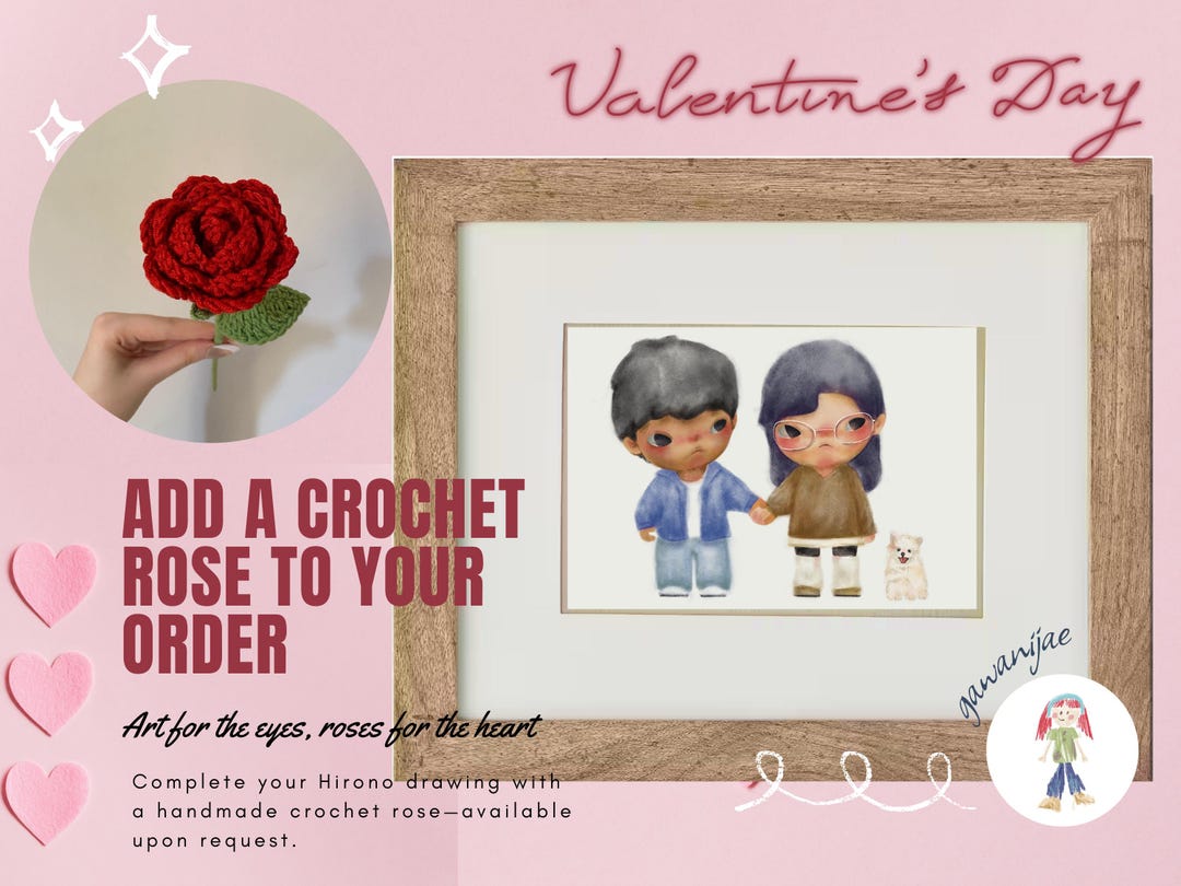 Cute Custom Hirono Portrait Art Illustration | Framed | Anniversary ...