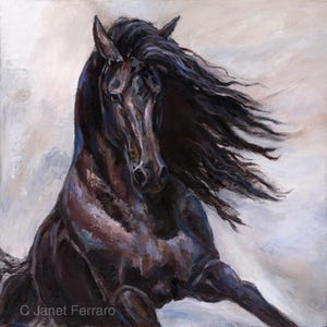 Large Canvas Horse Art-friesian Horse Art-print on Canvas-'equine ...