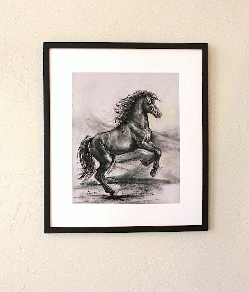 Original Horse Charcoal Drawing-original Illustration-original | Etsy
