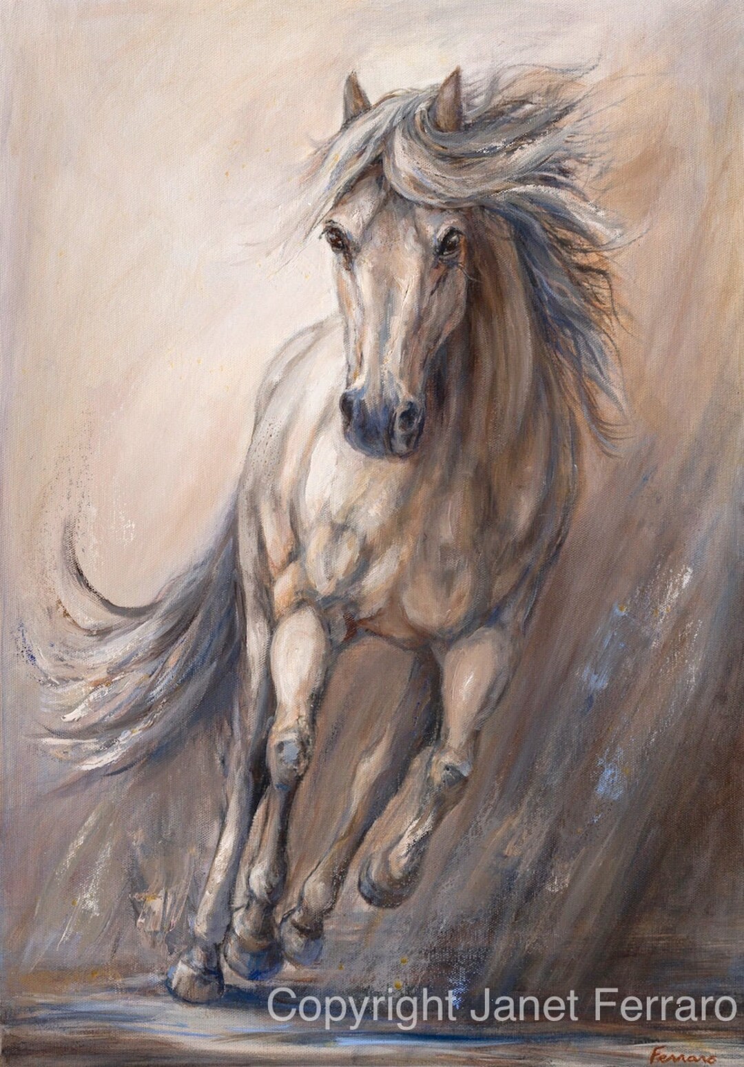 Horse on Canvas-galloping Horse Art-'gallop III' by Janet Ferraro - Etsy