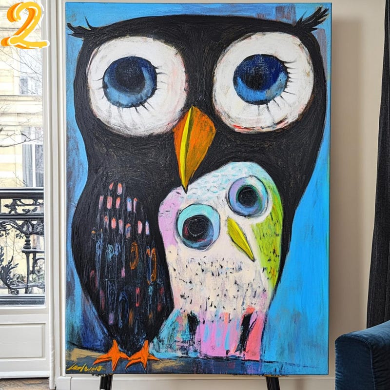 Owl Painting - Etsy