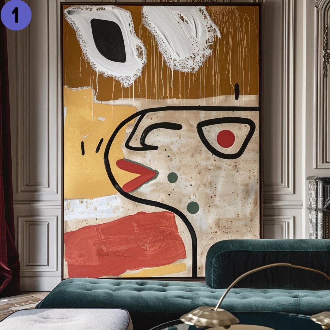 Abstract Face Painting on Canvas Original Bold Abstract Art Colorful ...