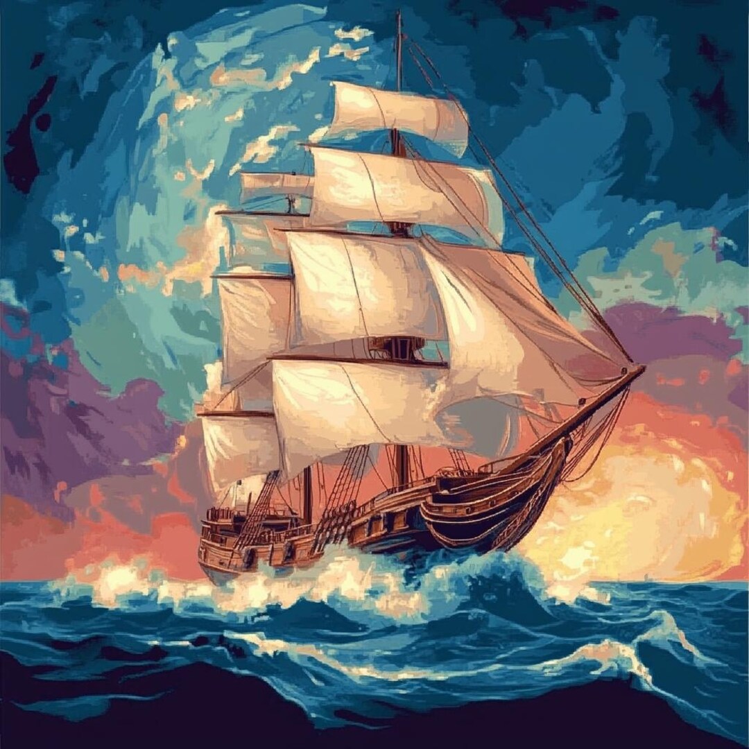 Paint by Numbers Ship , Paint by Numbers Kit Adult, Paint by Numbers ...