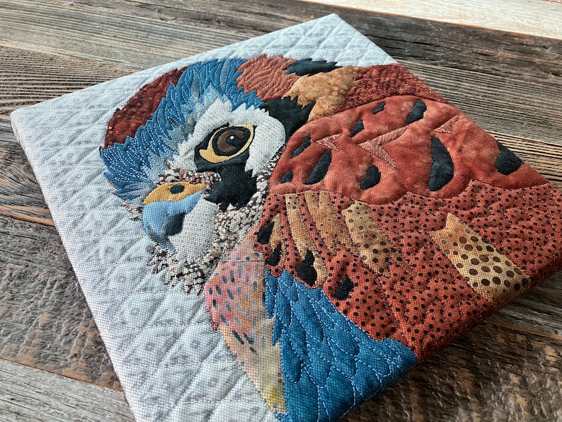 American Kestrel Wall Art Quilt Canvas FALCON Textile Fabric Decor ...