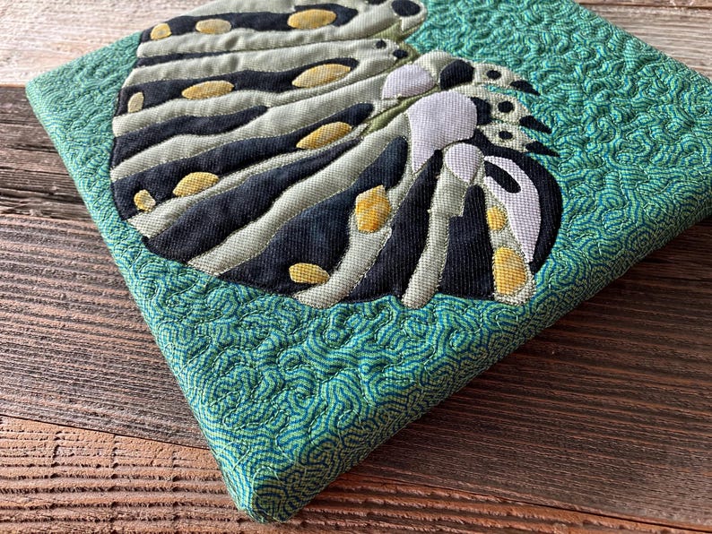 Black Swallowtail Butterfly CATERPILLAR Wall Art Quilt Canvas INSECT ...