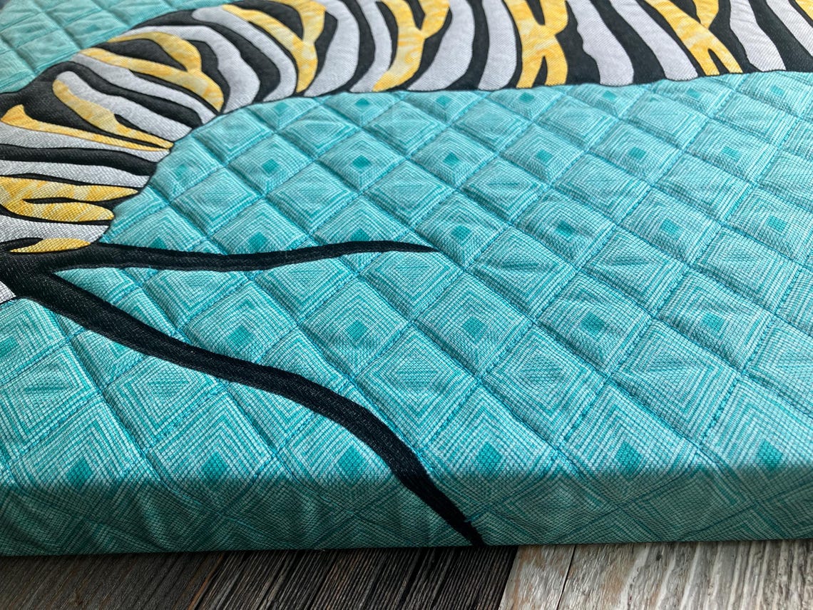 Monarch Butterfly CATERPILLAR Large Wall Art Quilt Canvas Aqua ...