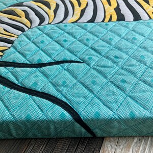 Monarch Butterfly CATERPILLAR Large Wall Art Quilt Canvas Aqua ...