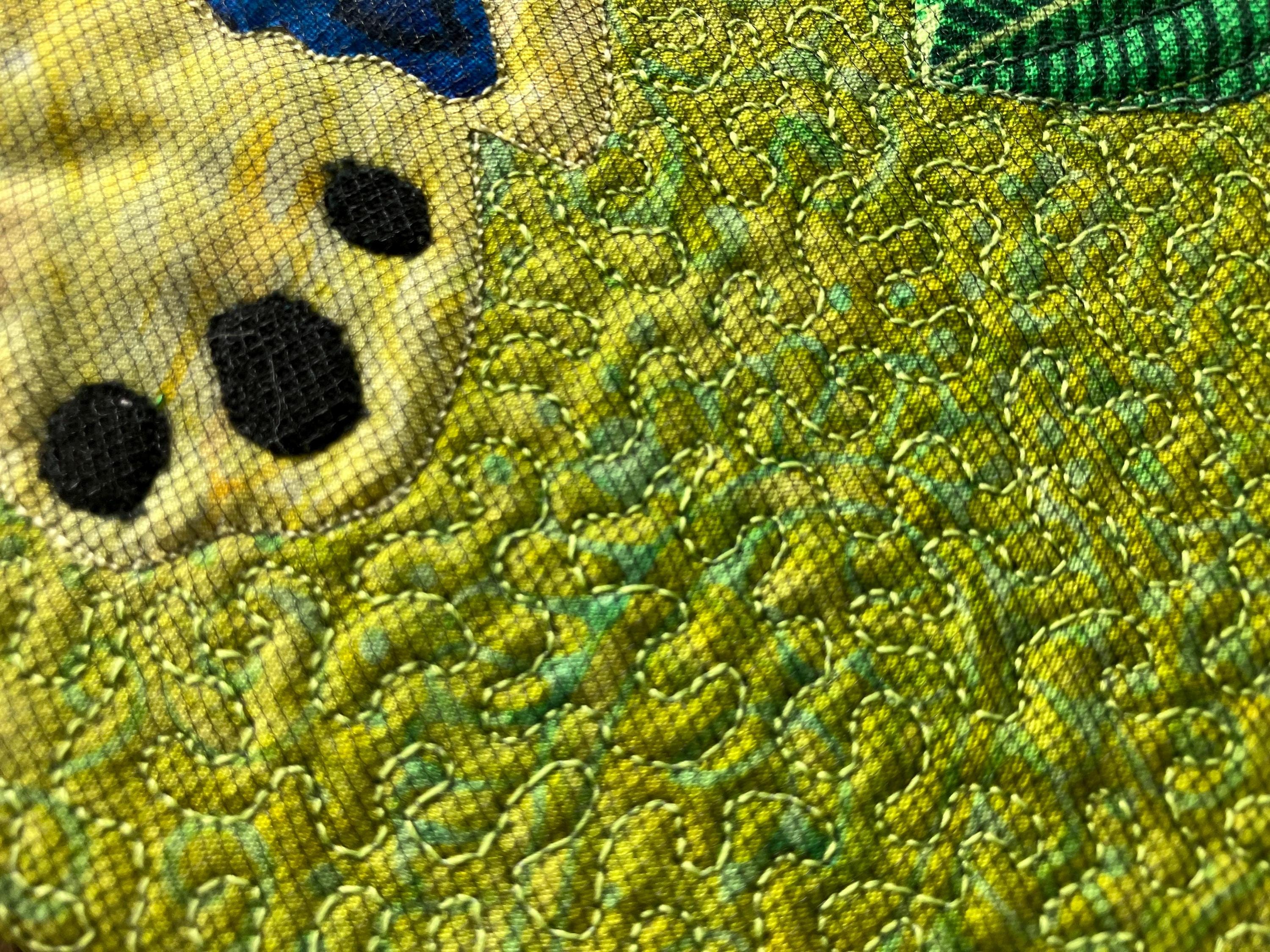 Budgie GREEN Budgerigar Wall Art Quilt Canvas PARAKEET Parrot Decor ...