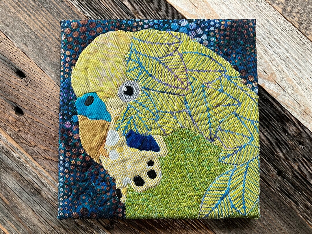 Budgie Budgerigar Wall Art Quilt Canvas PARAKEET Parrot Decor ...