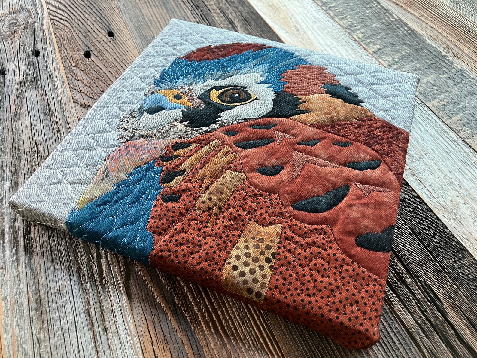 American Kestrel Wall Art Quilt Canvas FALCON Textile Fabric Decor ...