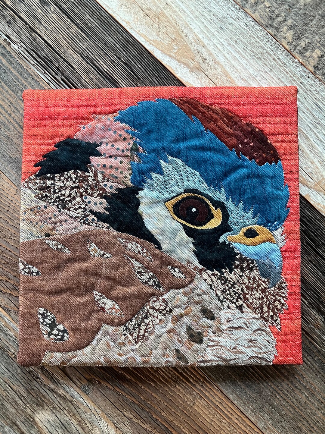 American Kestrel Wall Art Quilt Canvas LADY FALCON Textile Fabric Decor ...