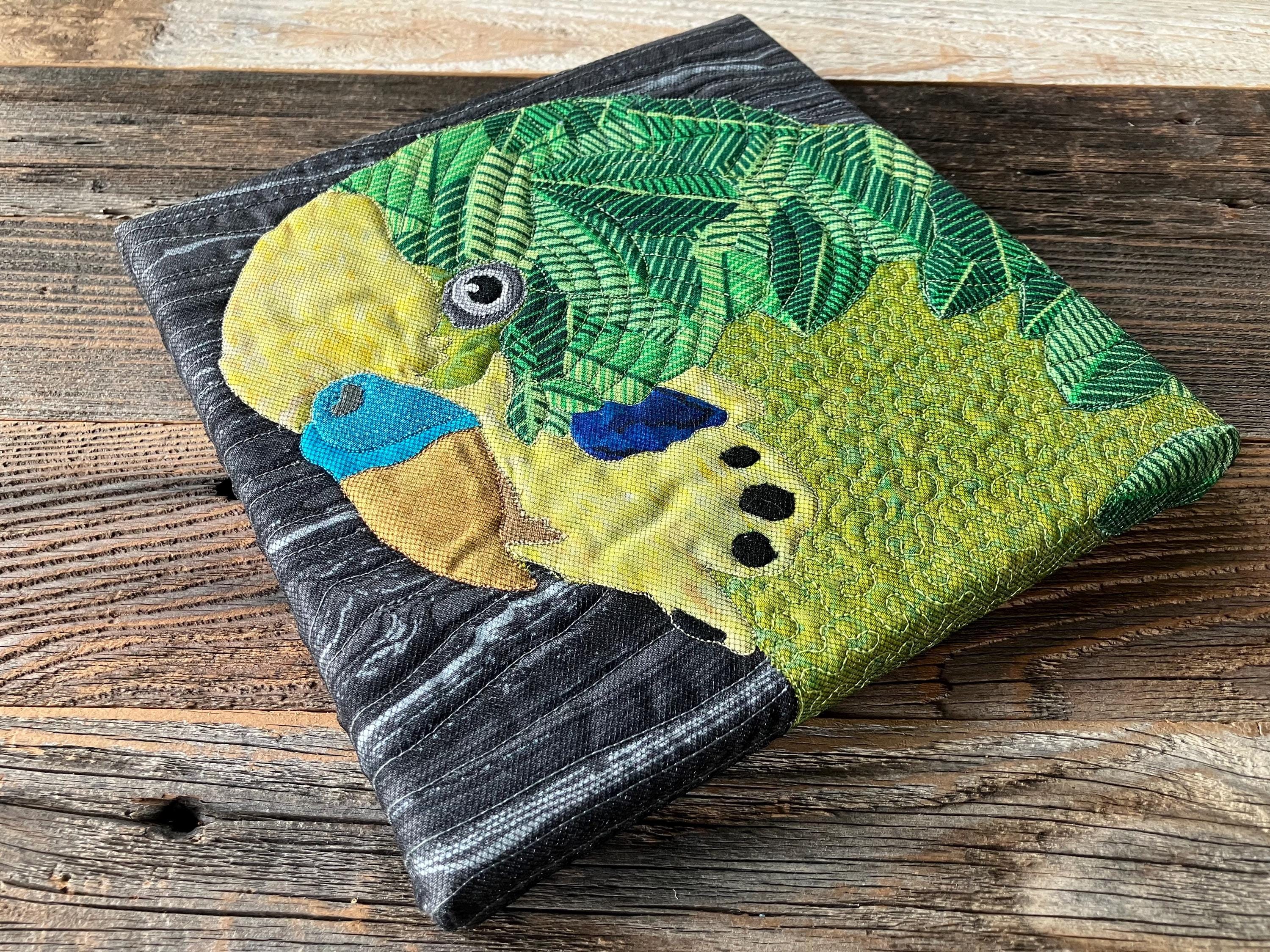 Budgie GREEN Budgerigar Wall Art Quilt Canvas PARAKEET Parrot Decor ...