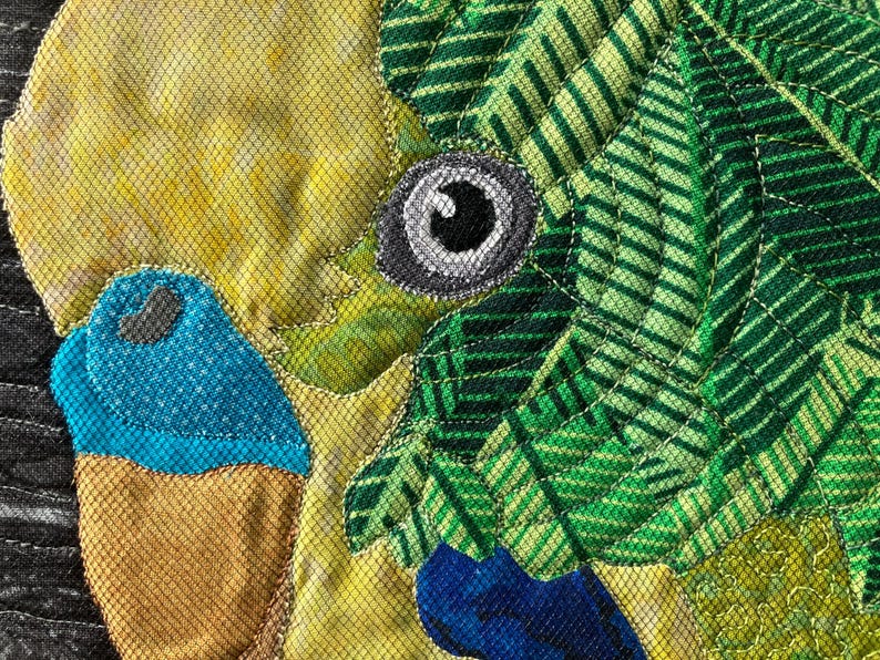 Budgie GREEN Budgerigar Wall Art Quilt Canvas PARAKEET Parrot Decor ...