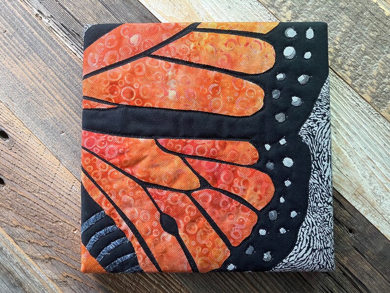 Monarch Butterfly Wall Art Quilt Canvas INSECT Bug Decor Modern Collage ...
