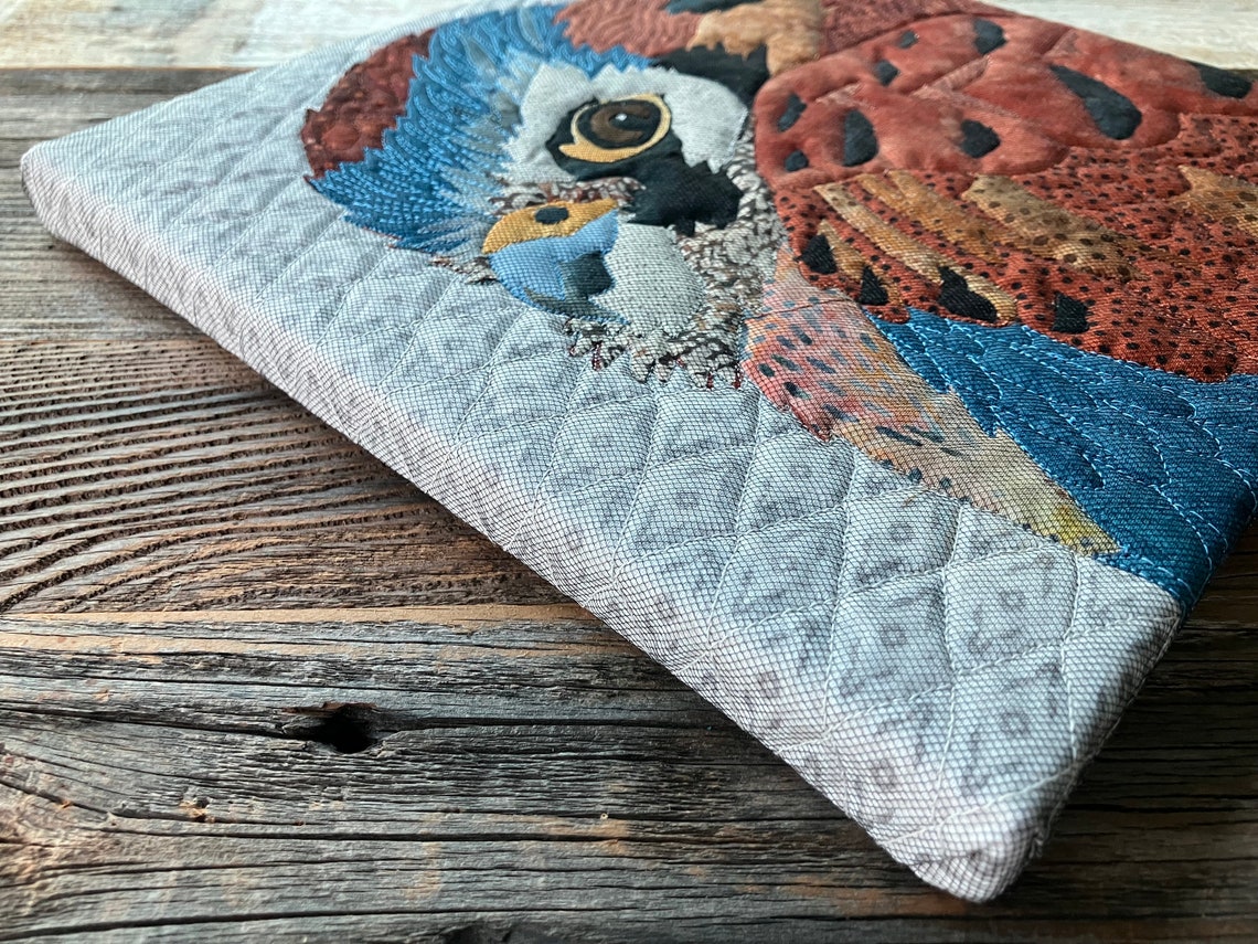 American Kestrel Wall Art Quilt Canvas FALCON Textile Fabric Decor ...