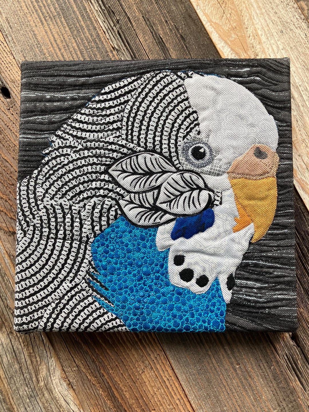 Budgie Budgerigar Wall Art Quilt Canvas PARAKEET Parrot Decor ...