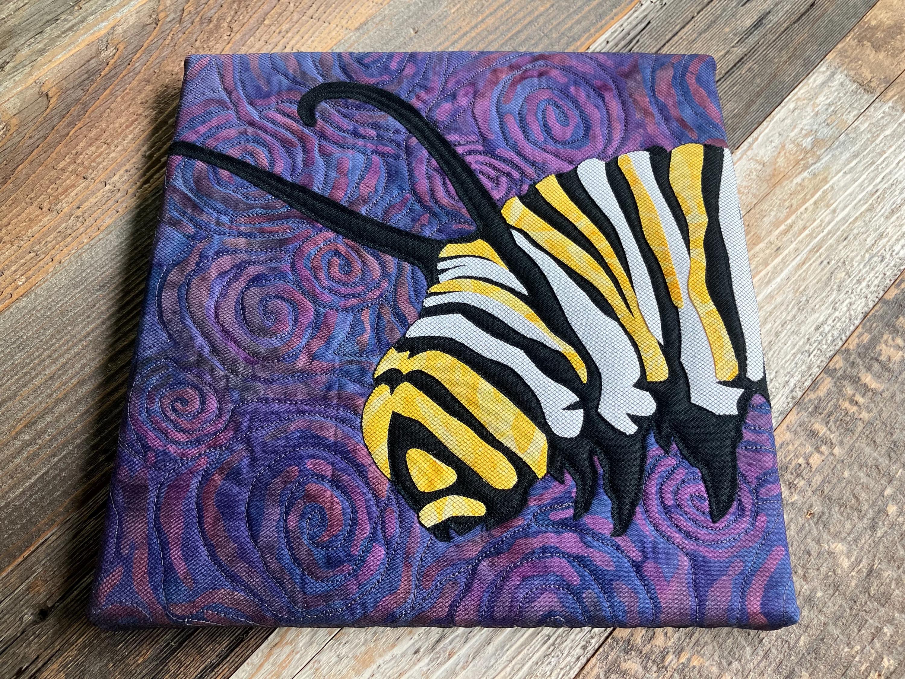 Monarch Butterfly CATERPILLAR Wall Art Quilt Canvas Purple INSECT Bug ...