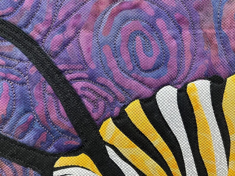 Monarch Butterfly CATERPILLAR Wall Art Quilt Canvas Purple INSECT Bug ...