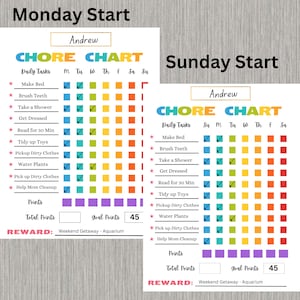 Editable Kids Chore Charts Children Daily Planner Charts for Kids Daily ...