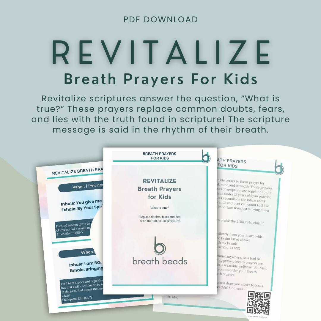 REVITALIZE Breath Prayers for Kids: What is True? Scripture to Replace ...