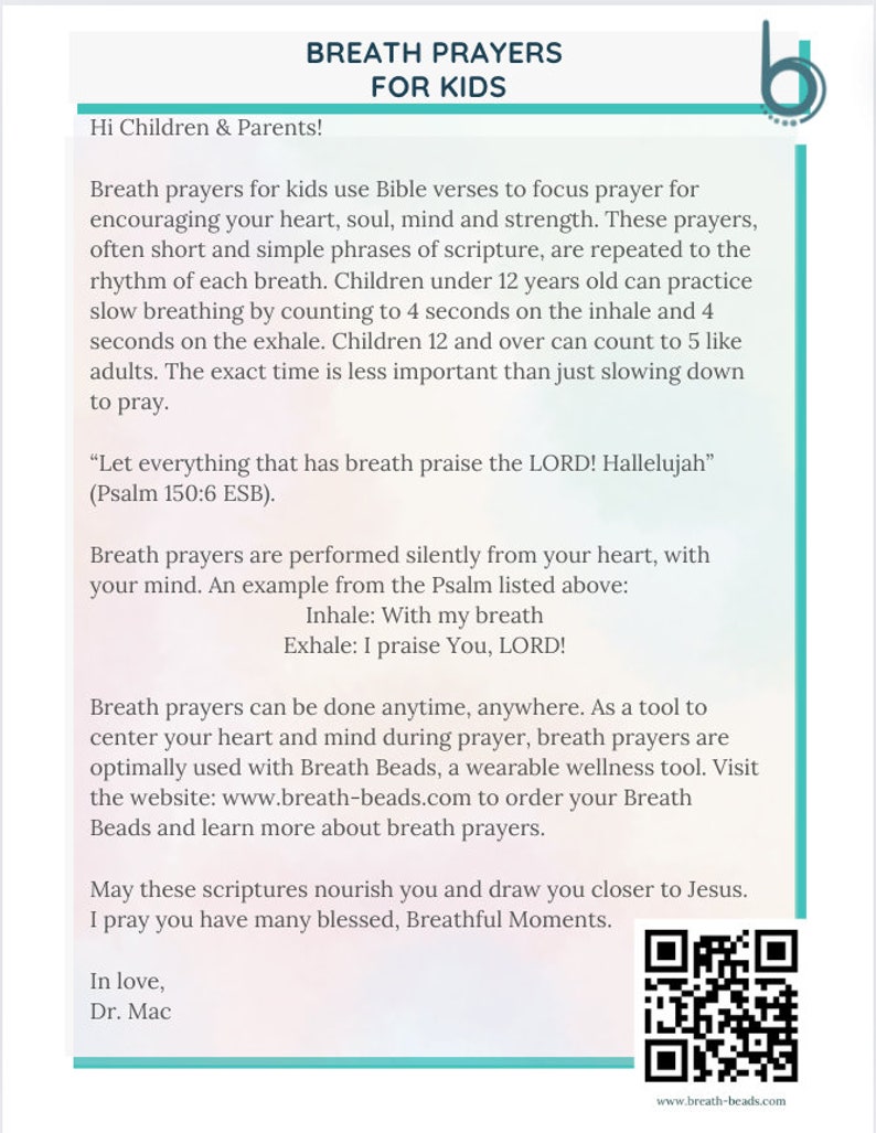 Breath Prayers for Kids Packet - Etsy