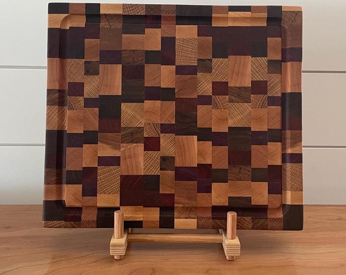 Handcrafted End Grain Chaos Pattern Cutting Board, Chopping Block ...