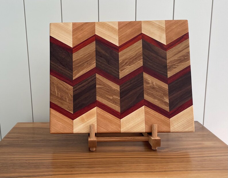 Handcrafted Smaller Sized Edge Grain Chevron Pattern Cutting Board ...