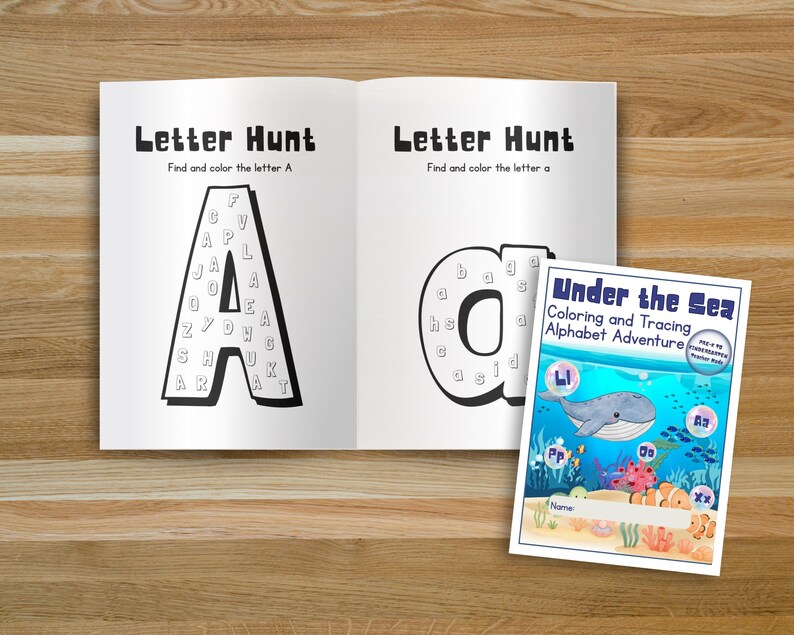 Under the Sea Alphabet Tracing Workbook | Preschool Kindergarten (PDF ...