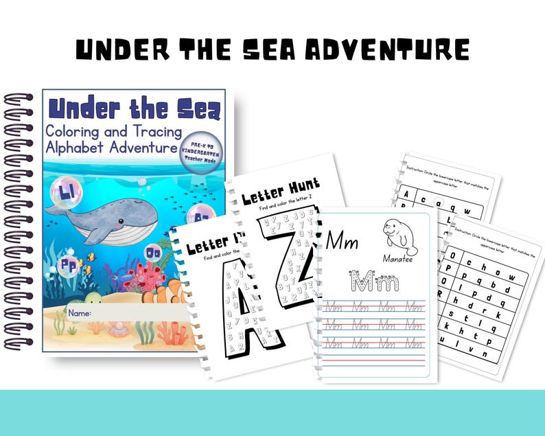 Under the Sea Alphabet Tracing Workbook | Preschool Kindergarten (PDF ...