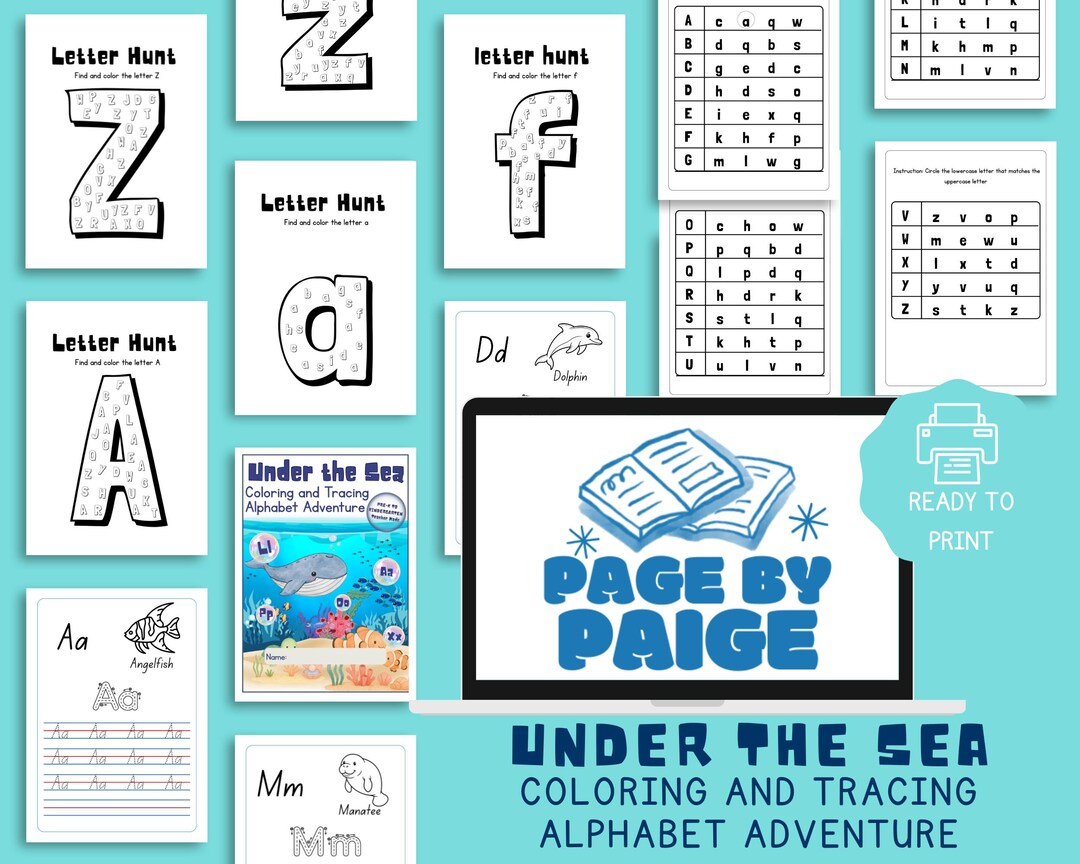 Under the Sea Alphabet Tracing Workbook | Preschool Kindergarten (PDF ...