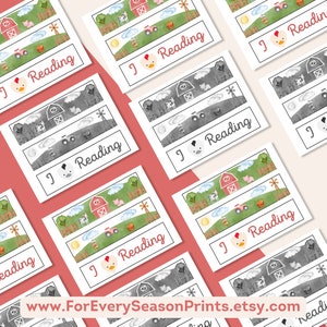 Printable Bookmarks for Kids: Farm Animals Reading Tracker (digital ...