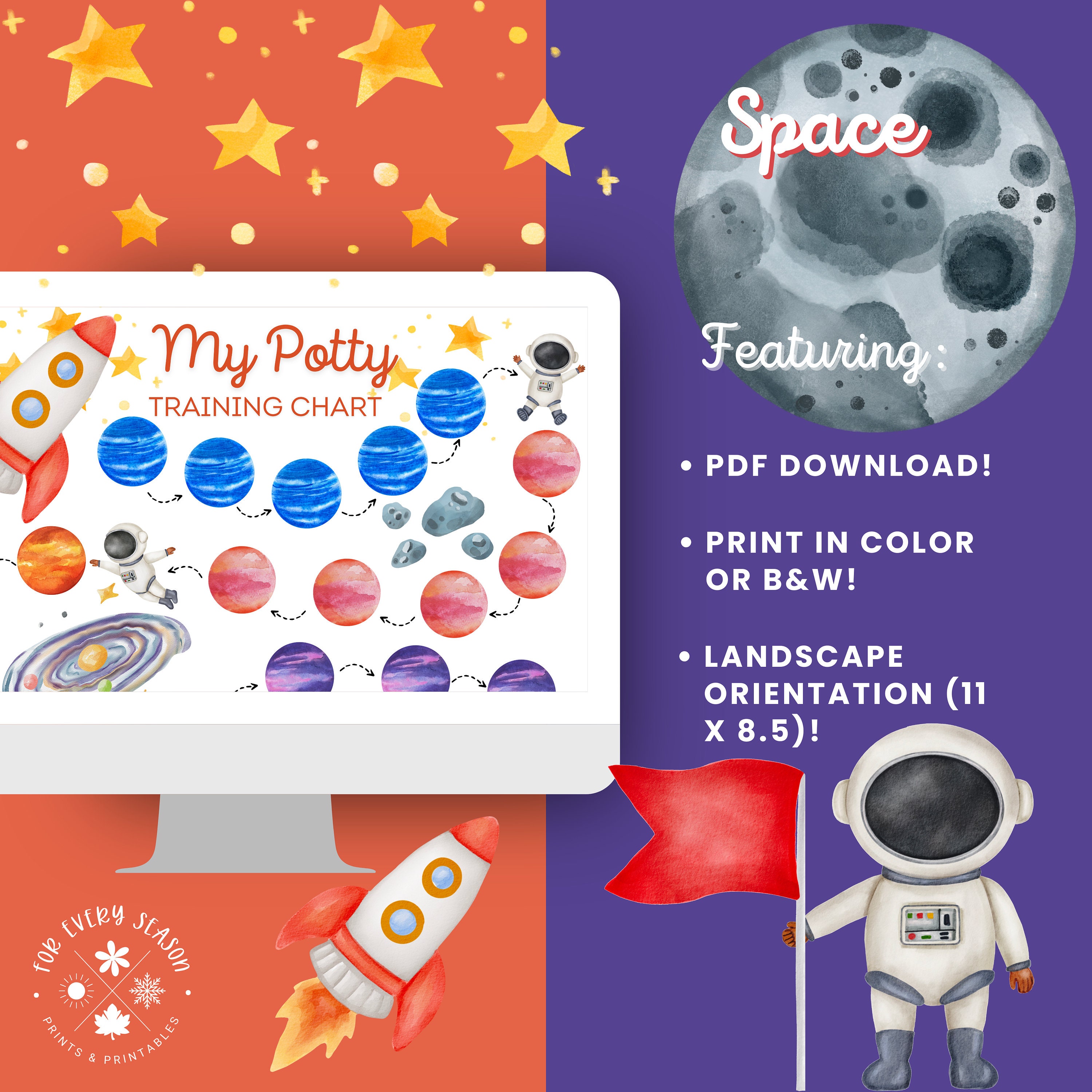 Potty Training Chart, Potty Training Tracker for Kids, Potty Training ...