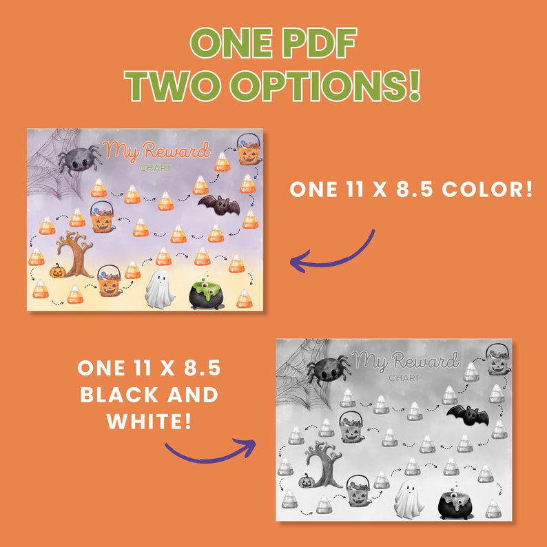 Halloween Reward Chart for Kids: Printable Chore Chart (digital ...