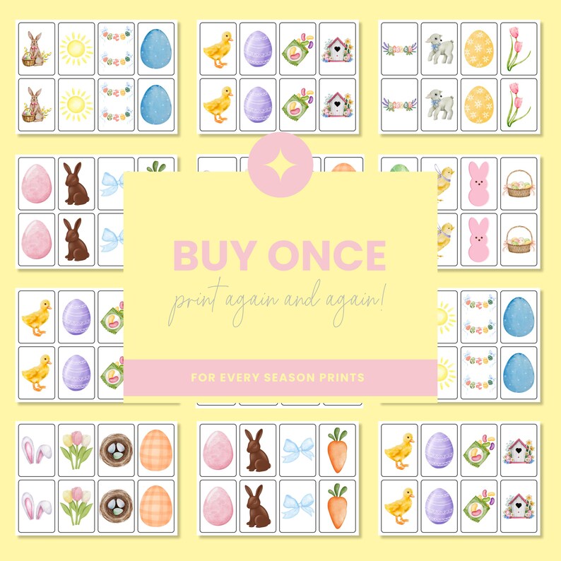 Printable Easter Memory Matching Game: Flashcards for Kids (digital ...