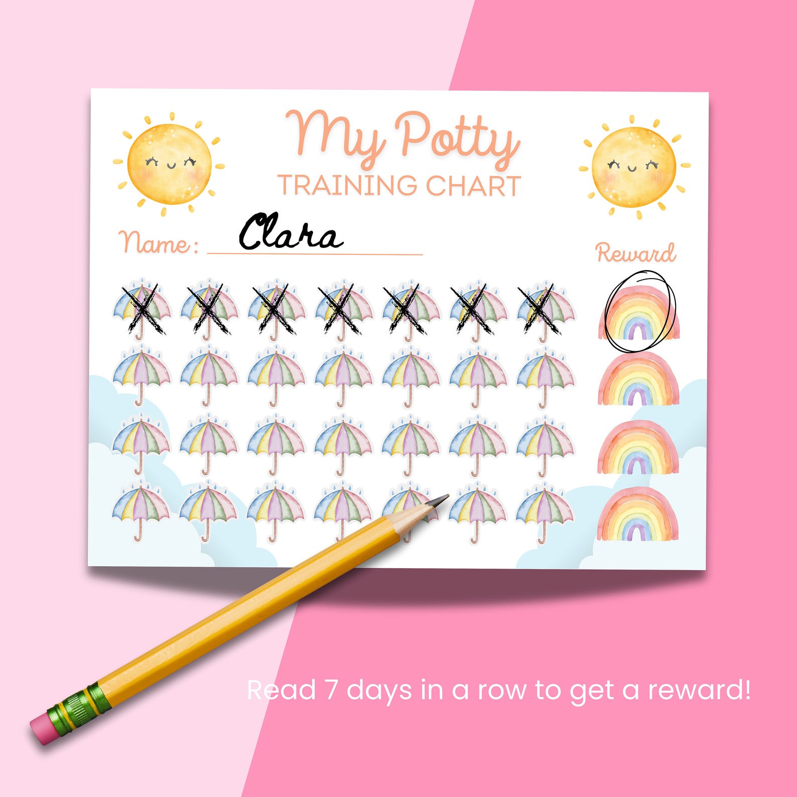 Potty Training Chart, Potty Training Tracker for Kids, Potty Training ...