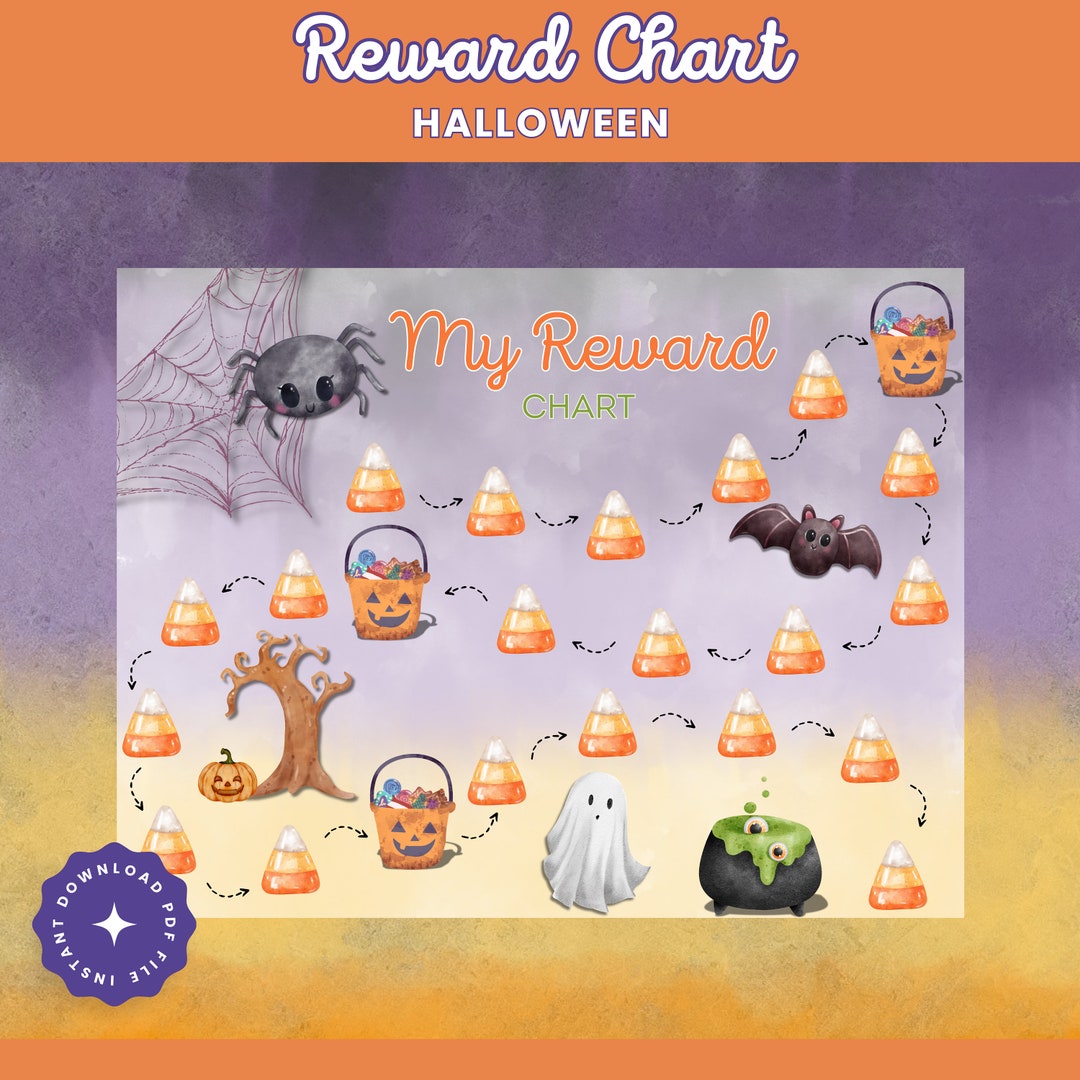 Halloween Reward Chart for Kids: Printable Chore Chart (digital ...